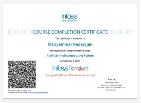 I'm successfully completed my Artificial Intelligence using Python in ...