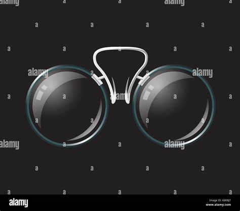 Vintage Eyeglasses Pince Nez Modern Vector Realistic Isolated Object
