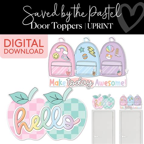 Classroom Door Toppers Saved By The Pastel Printable Classroom Dec