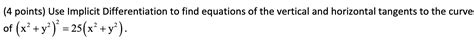 Solved 4 Points Use Implicit Differentiation To Find
