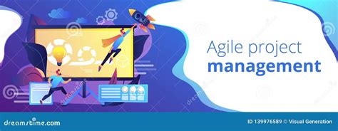 Agile Project Management Concept Banner Header Stock Vector Illustration Of Layout Agility