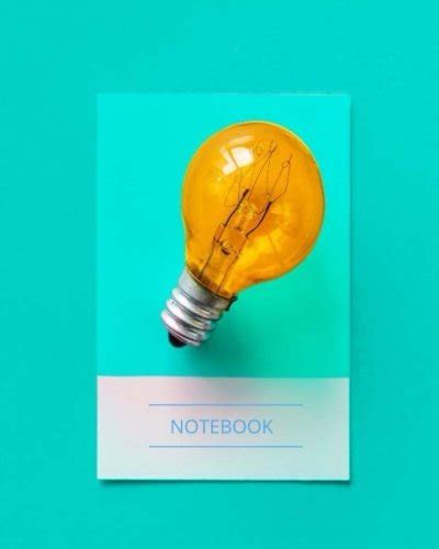 Notebook Composition Notebook Idea Lightbulb With A Turquoise