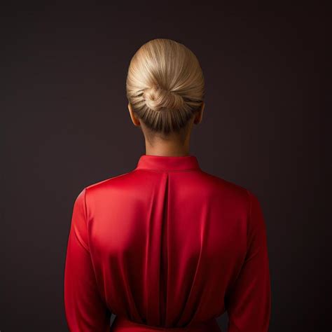 Elegant Woman In Red Dress With Stylish Updo Hairstyle 54508645 Stock
