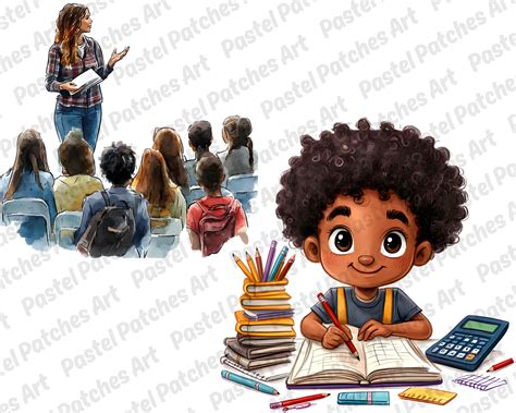 Back To School Clipart Black Teacher Clipart Cute Afro American