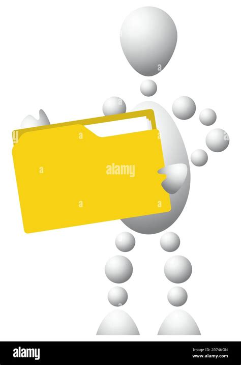 Man With Yellow Folder Abstract 3d Human Series From Balls Variant Of