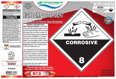 High Temp Detergent United Formulas