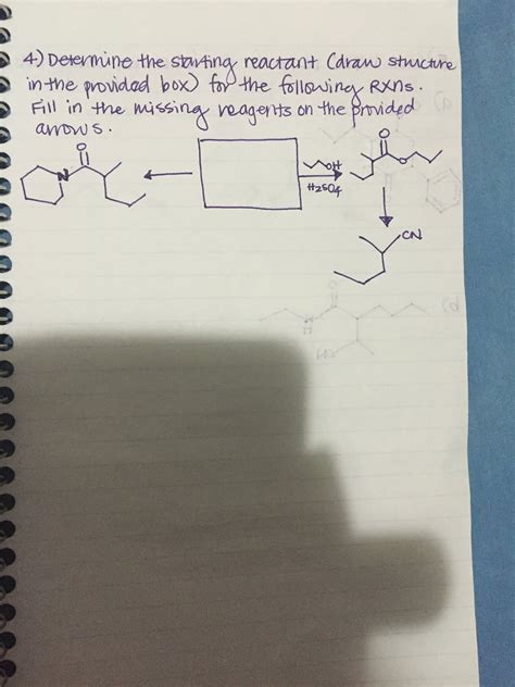 Solved Determine The Starting Reactant Draw Structure In Chegg