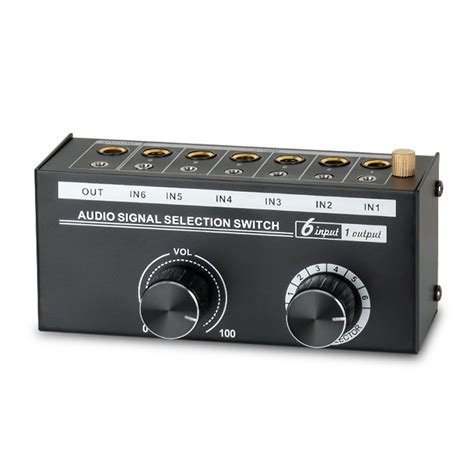 audio switcher 6 way 3 5 6 35mm stereo audio switch signal source