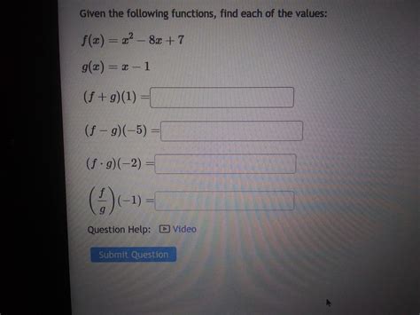 Answered Given The Following Functions Find Bartleby