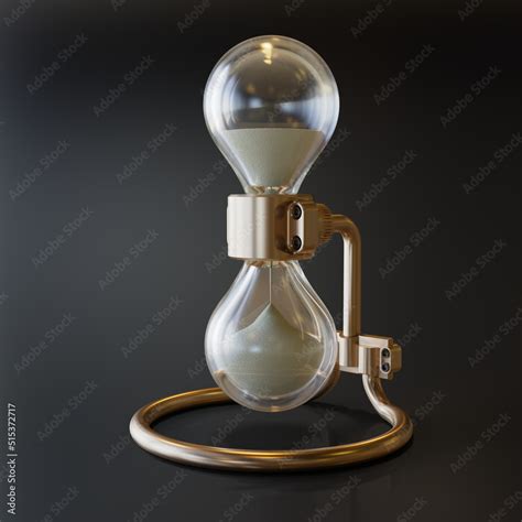 Hourglass With Bracket And Thick Walled Glass Flask Own Design Stock