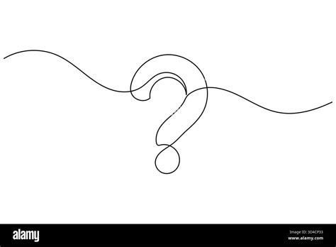 Question Mark Continuous One Line Drawing Of Isolated Outline Vector