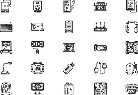 Computer Peripherals Icons Collection Is A Illustration With Editable Stroke 49392941 Vector