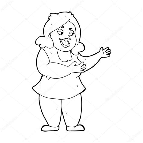 Cartoon Happy Fat Woman — Stock Vector © Lineartestpilot 38442009