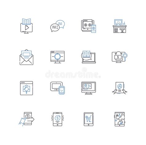 Portable Device Line Icons Collection Compact Lightweight Convenience Mobility Versatility