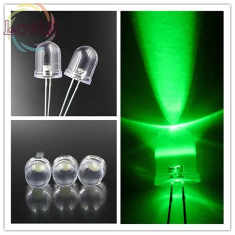 50pcs LED 10mm Green Ultra Bright 30000MCD LED Lamp Light Bulb 10MM