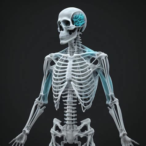 Premium Photo A Skeleton With A Blue Eye And A Blue Eye