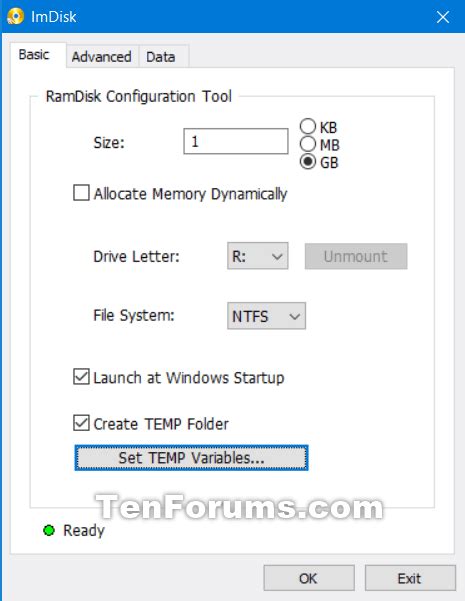 How To Create A Ram Disk With Imdisk In Windows 10 Tutorials