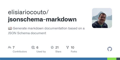 GitHub Elisiariocouto Jsonschema Markdown Generate Markdown Documentation Based On A JSON