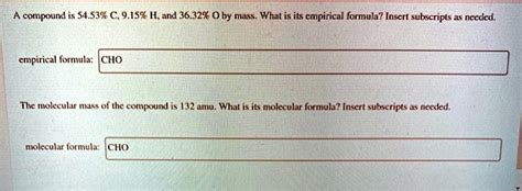 solved a compound is 54 53 c 9 15 h and 36 32 o by nass what is