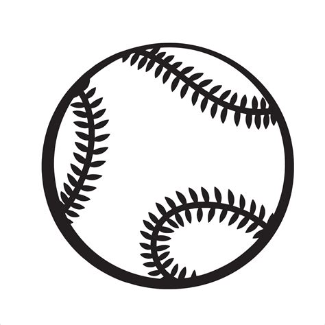 Black And White Baseball Outline 42891327 Vector Art At Vecteezy