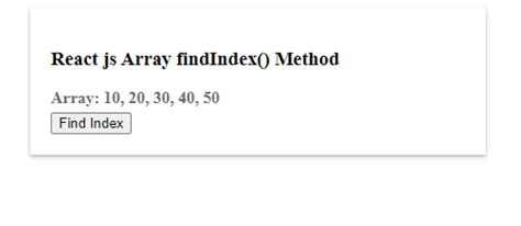 React Js Array Findindex Method