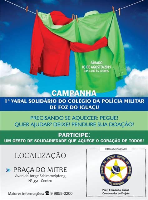 Foz Do Iguaçu Tem 1º Varal Solidário Do Colégio Da Polícia Militar