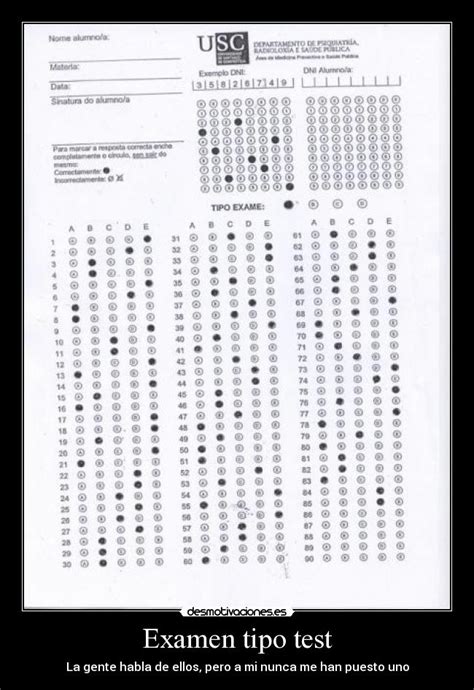 Examen Tipo Test Desmotivaciones