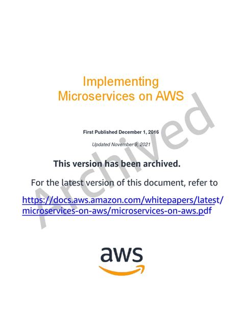 Microservices On Aws Pdf Amazon Web Services Representational