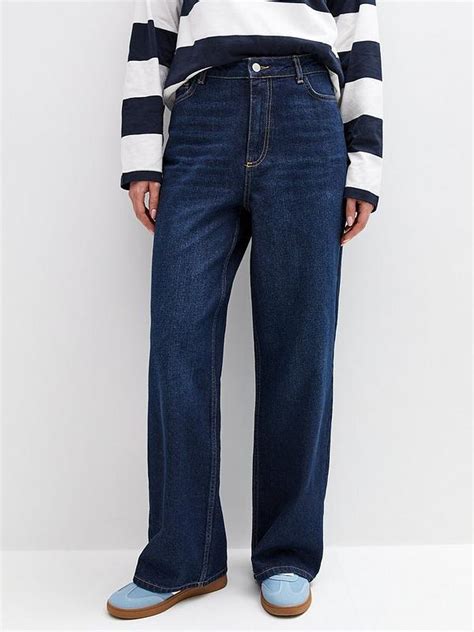 New Look Blue Adalae High Waist Wide Leg Jeans Very
