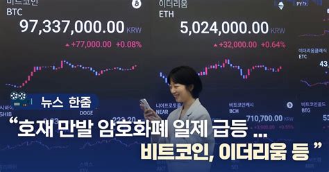 뉴스 한줌 호재 만발 암호화폐 일제 급등