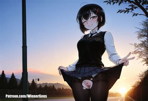 Rule 34 Aged Up Ai Generated Black Hair Black Sweater Vest Blush Bob