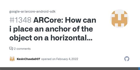 Arcore How Can I Place An Anchor Of The Object On A Horizontal Surface