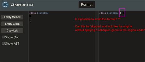 [question] can an empty class format be skipped without applying the
