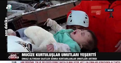 Son Dakika Deprem Haberi Hatayda Bebek 31 Saat Sonra Enkazdan
