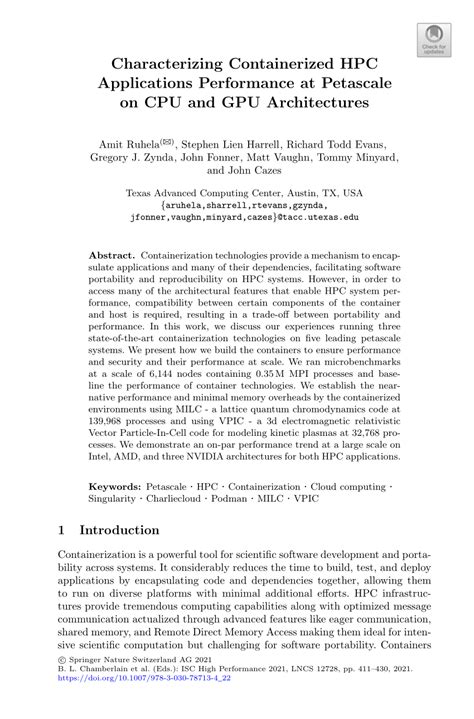 Pdf Characterizing Containerized Hpc Applications Performance At
