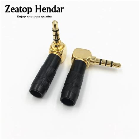 2Pcs 90 Degree Right Angle 3 5mm 4 Pole Plug 3 5 Stereo Male Audio Jack
