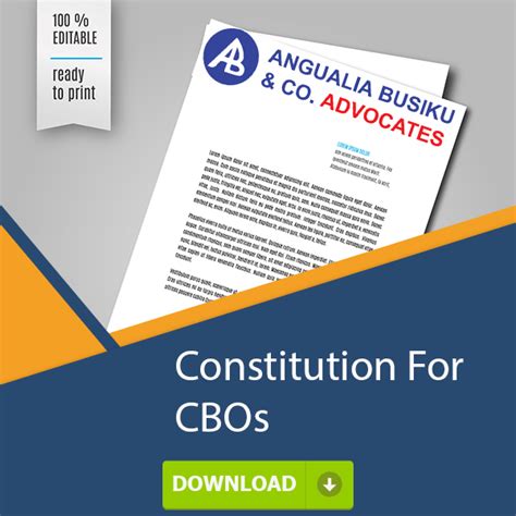 Constitution For Community Based Organisation Cbo Angualia Busiku