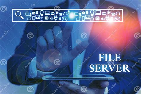 Word Writing Text File Server Business Concept For Device Which Controls Access To Separately