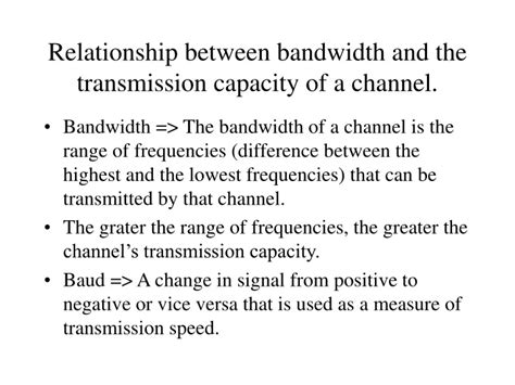 PPT Bandwidth And Transmission Capacity In Communication Networks PowerPoint Presentation ID