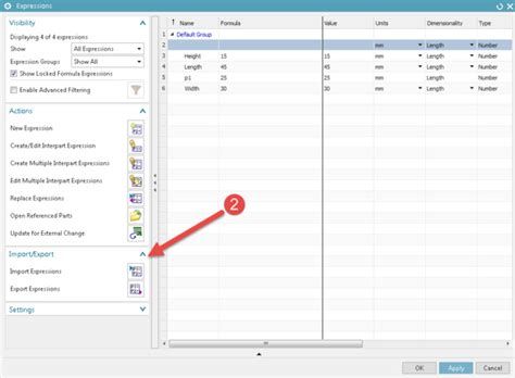 Nx 11 Importing Exp File To Expressions