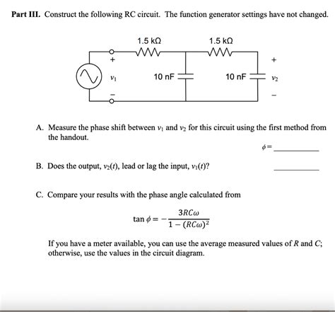 Solved Part I Construct The Following Simple RC Lead Chegg Com