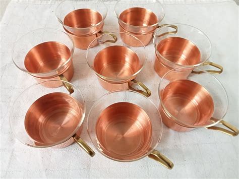 Schottandgen Mainz Jena Tea Glasses With Copper Holders 8 Catawiki