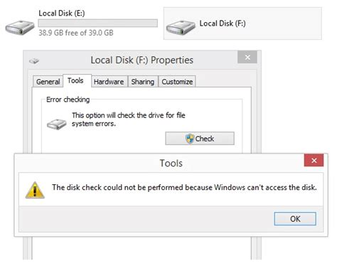 Fixed Disk Check Could Not Be Performed Because Windows Does Not Have Access To The Disk