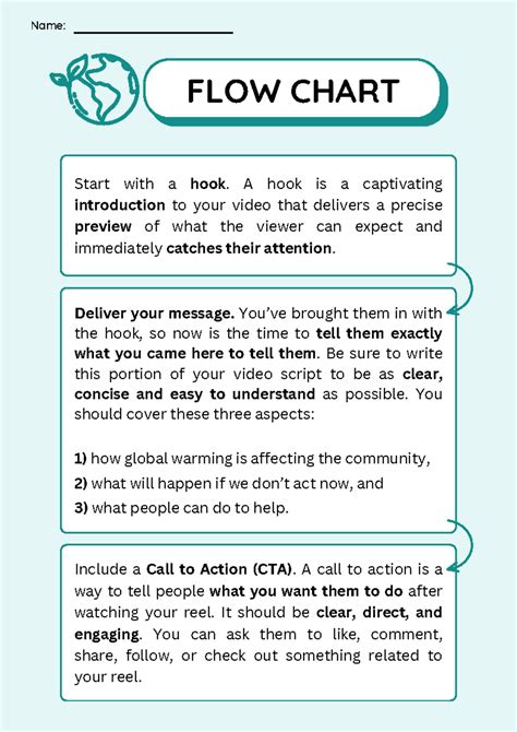 Flowchart Instructions Name Flow Chart Start With A Hook A Hook Is