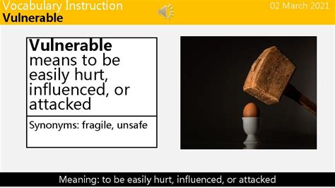 Vocabulary Instruction Vulnerable 02 March 2021 Vulnerable Means
