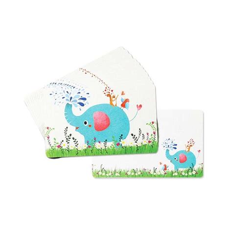 앙증맞은 코끼리 일러스트 미니 메시지 감사 카드 홈플러스 택배배송