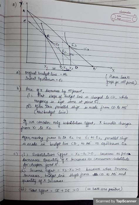 Substitution And Income Effect Graph Illustrate The Effect Of A Price Decrease A Draw An