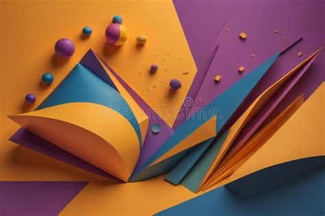 Abstract Background With Colorful Geometric Shapes Modern Design Generative Ai Stock