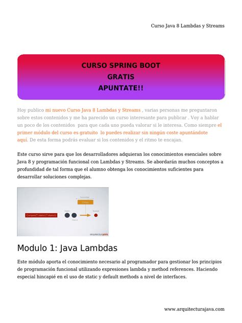 Curso Java 8 Lambdas Y Streams Pdf Función Anónima Java Lenguaje