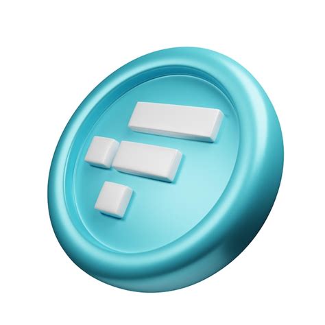 Ftx token ou ftt teal coin renderização em d vista inclinada para a esquerda ilustração de